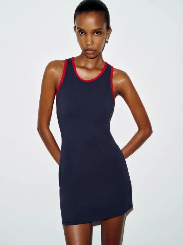 REFORMATION Hayes Knit Mini Dress - Blue