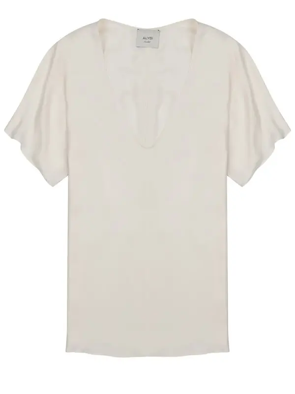 ALYSI Twill Silk Blouse