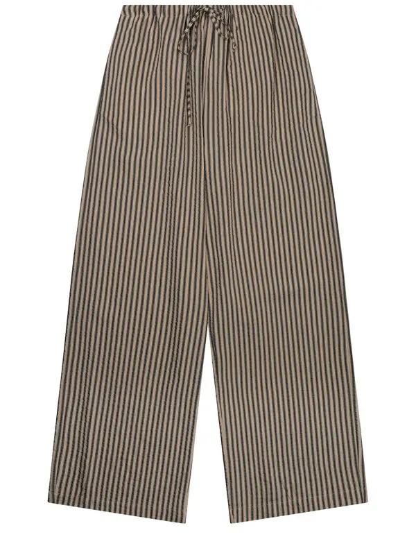 ALYSI Wide Leg Striped Trousers - Nude