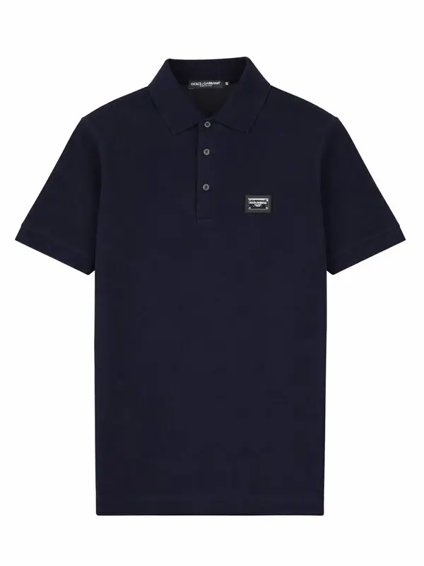 Dolce & Gabbana Polo Con Patch Logo - Blue