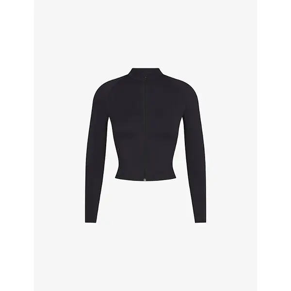 NIKESKIMS Matte Mock-neck Full Zip Jacket - Obsidian