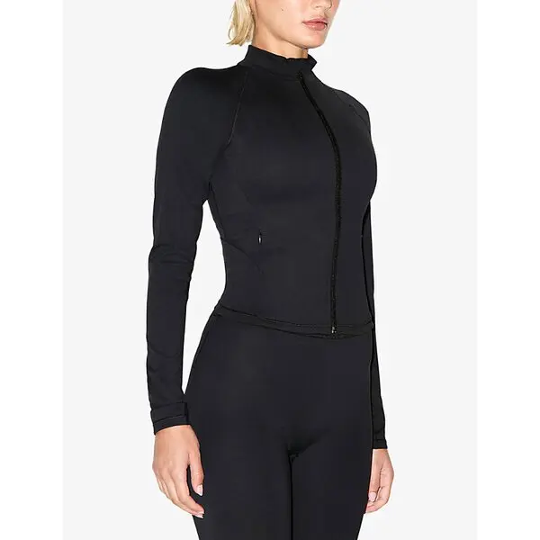 NIKESKIMS Matte Mock-neck Full Zip Jacket - Obsidian