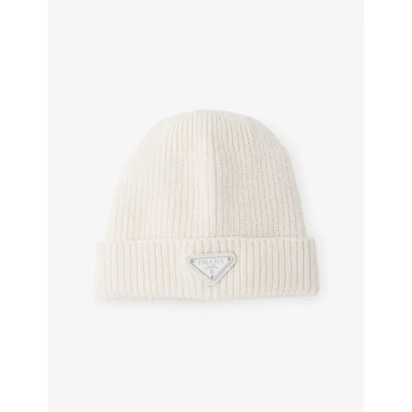 Prada Wool And Cashmere Beanie - White