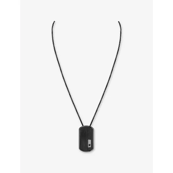 Messika Move Large Titanium And Diamond Pendant Necklace - Black