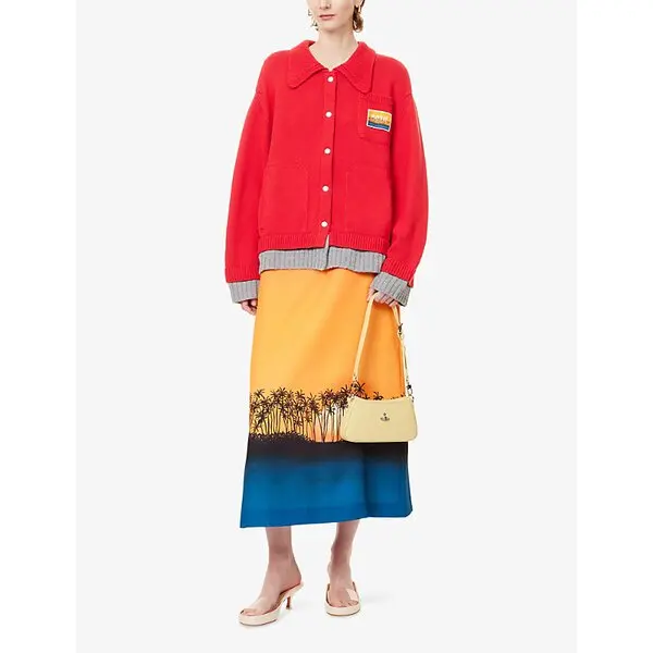 ROSIE ANTWERP Sunset-print Woven Maxi Skirt