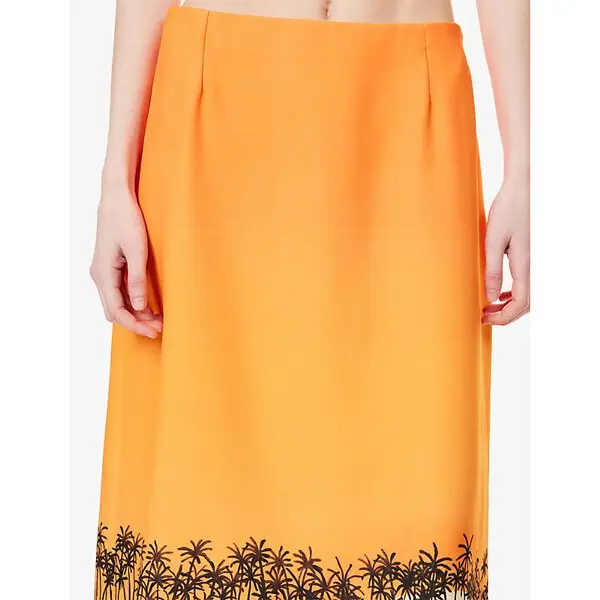 ROSIE ANTWERP Sunset-print Woven Maxi Skirt