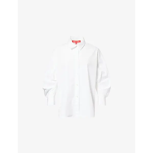 Carolina Herrera Clara Oversized Cotton Shirt - White