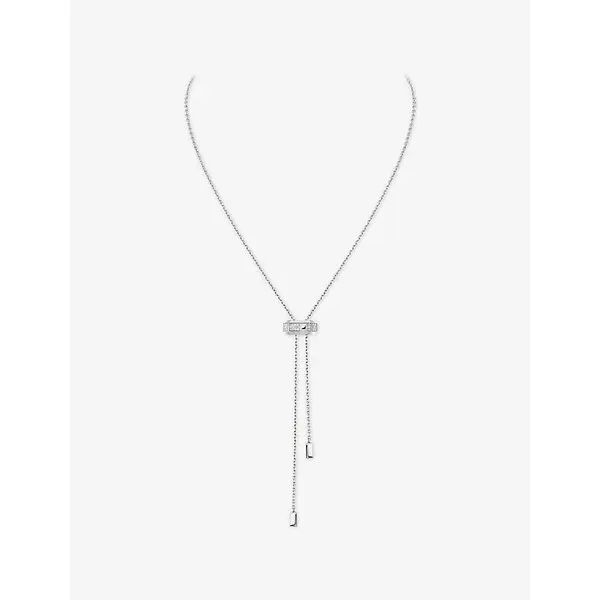 Messika Moderniste Pave Tie Necklace - White