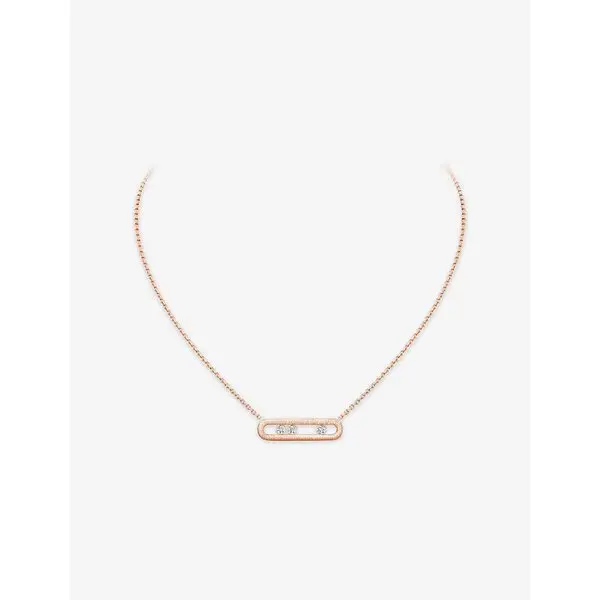Messika Move Classique Ciselé Diamond Necklace - Pink