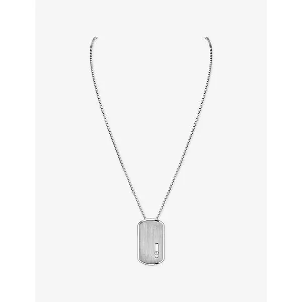 Messika Move Large Titanium And Diamond Pendant Necklace - Grey