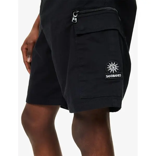 SANDBANKS Logo-patch Cotton Cargo Shorts