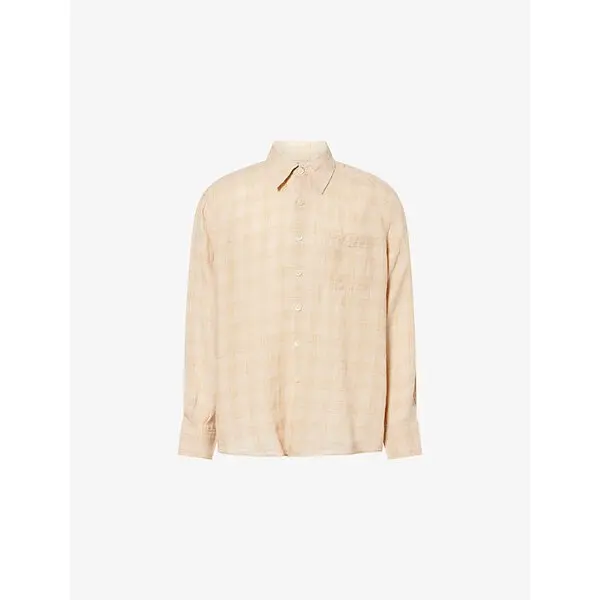 Our Legacy Above Check Linen Shirt - Brown