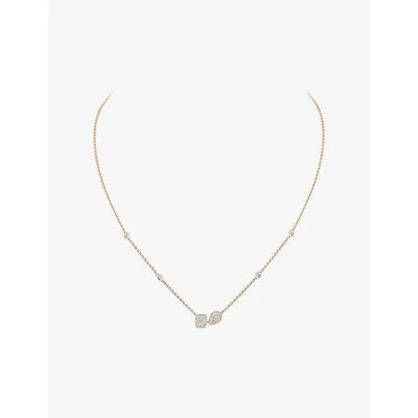 Messika My Twin 18ct Gold And 0.30ct Diamond Necklace - Pink