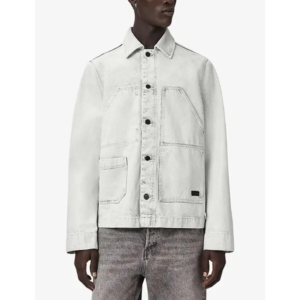 ALLSAINTS Mukesh Relaxed-fit Denim Shacket - Bleached Grey