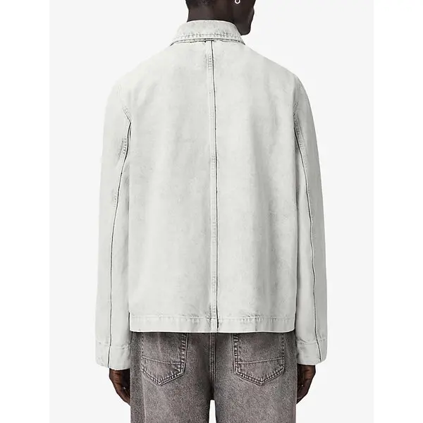 ALLSAINTS Mukesh Relaxed-fit Denim Shacket - Bleached Grey