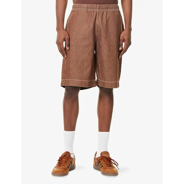 Paul Smith Logo-patch Cotton Shorts - Brown