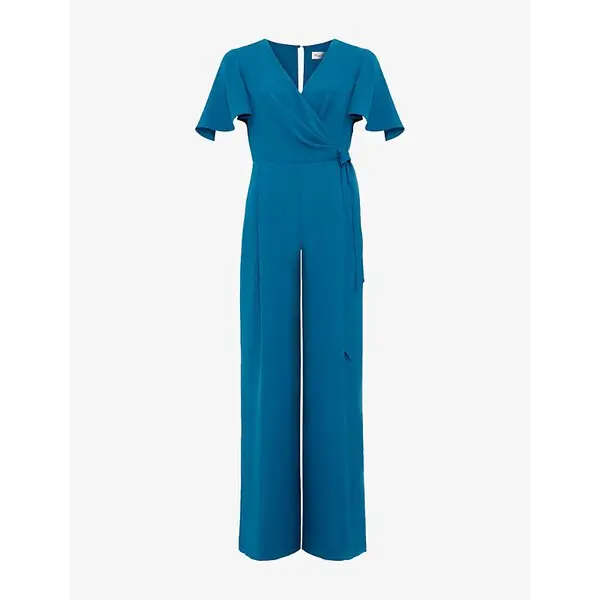 PHASE EIGHT Petite Julissa Wide-leg Woven Jumpsuit - Blue