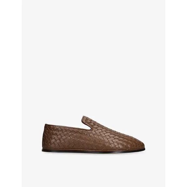 Bottega Veneta Intrecciato Leather Slippers - Tan