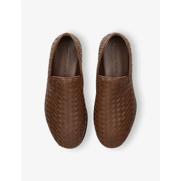 Bottega Veneta Intrecciato Leather Slippers - Tan