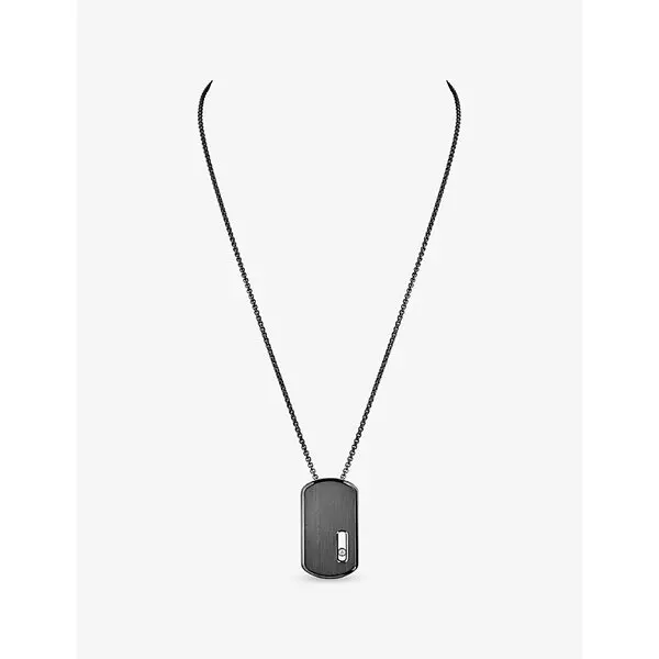 Messika Move Large Graphite Titanium And Diamond Pendant Necklace - Grey
