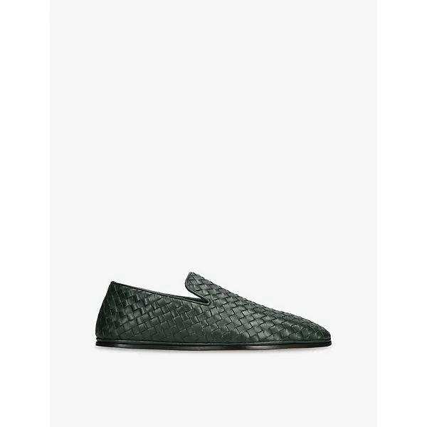 Bottega Veneta Intrecciato Leather Loafers - Green
