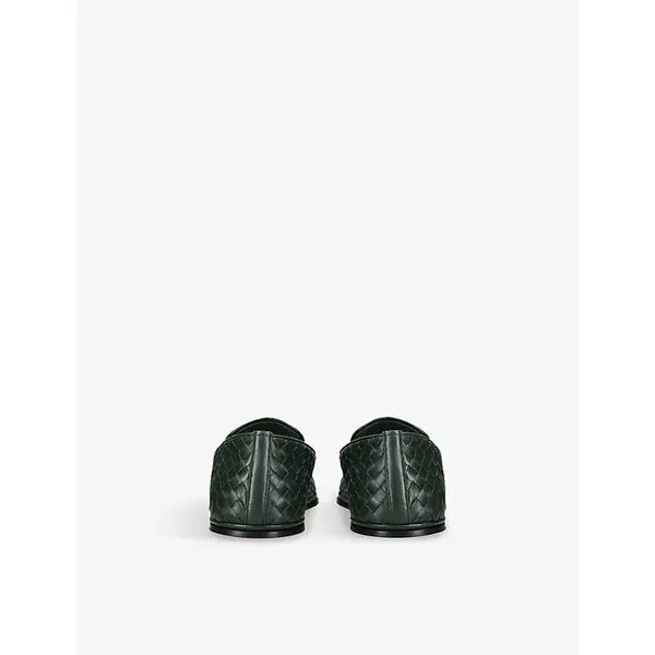 Bottega Veneta Intrecciato Leather Loafers - Green