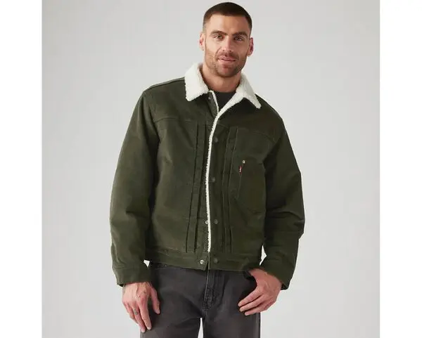 LEVI'S Type I Sherpa Lined Jacket - Forest Night