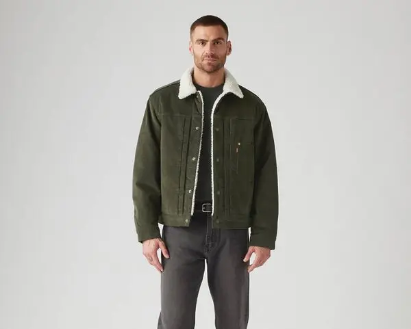 LEVI'S Type I Sherpa Lined Jacket - Forest Night