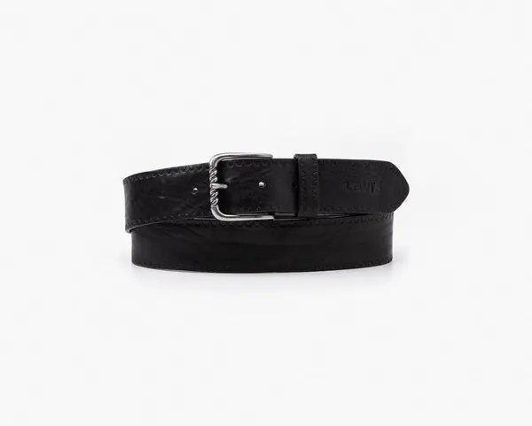 LEVI'S Etched Leather Belt - Black