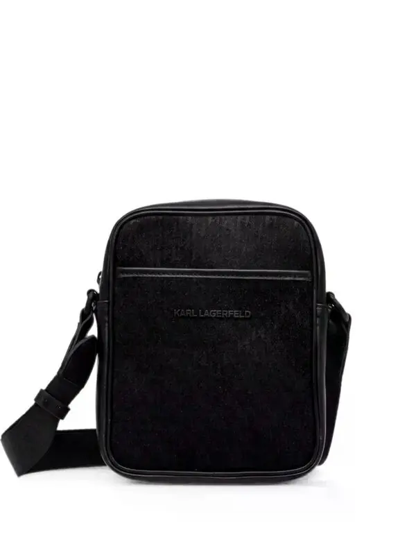Karl Lagerfeld Zipped Messenger Bag - Black