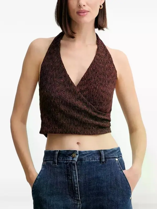 Guess Sleeveless V-neck Cropped Top