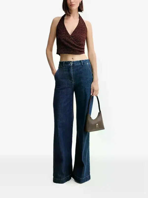 Guess Sleeveless V-neck Cropped Top