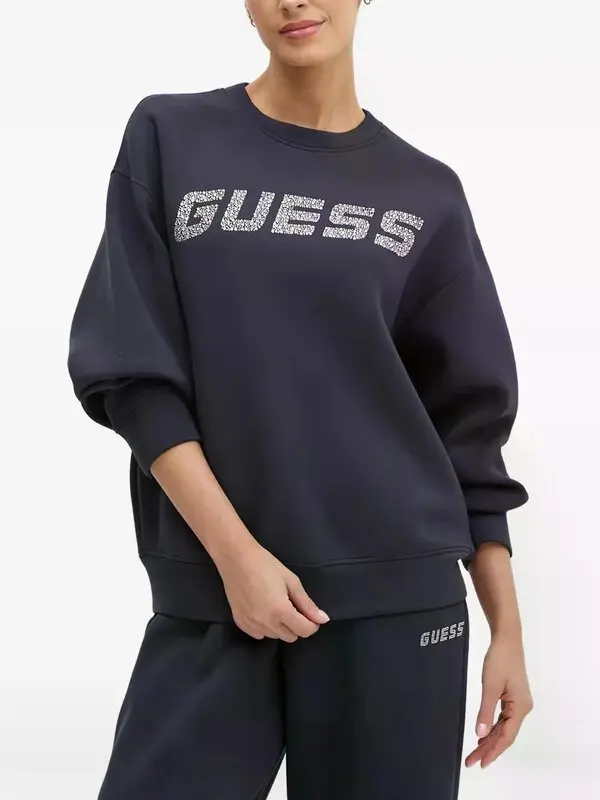 Guess Embellished Logo Sweatshirt - Blue