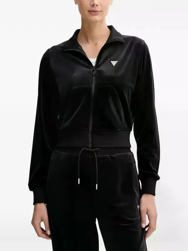 Guess Zipped Rhinestone-embellished Top