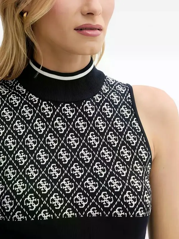 Guess Logo Patterned Sleeveless Top