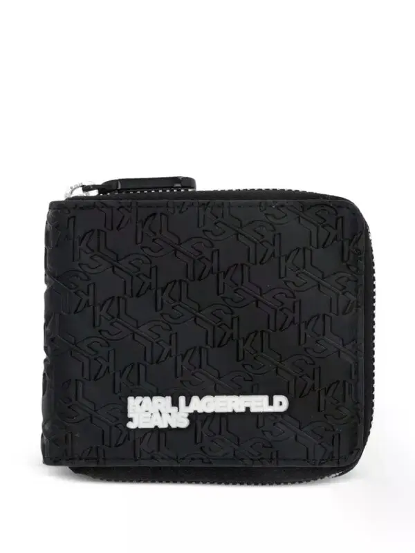 Karl Lagerfeld Embossed Zip Wallet - Black