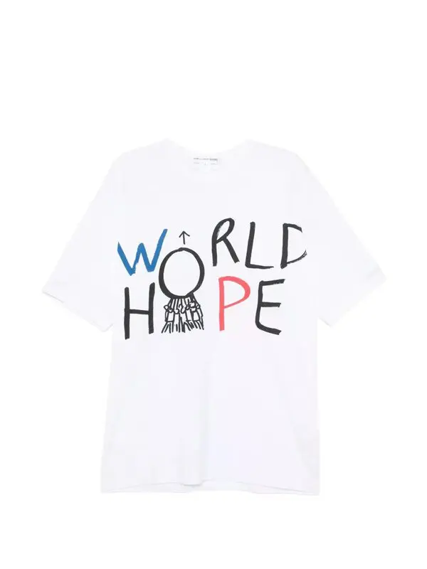 Comme Des Garçons Graphic-print Cotton T-shirt - White