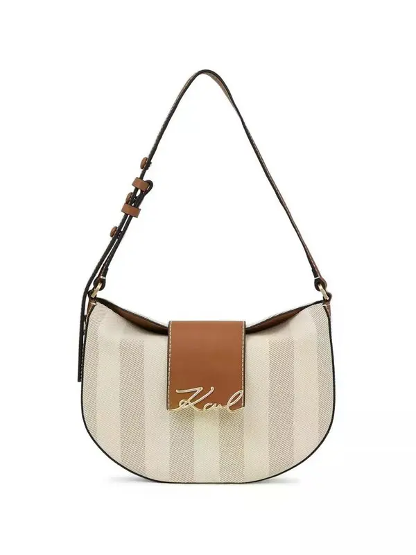 Karl Lagerfeld K/signature Striped Shoulder Bag