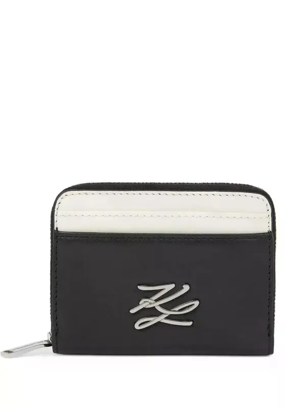 Karl Lagerfeld Small K/autograph Zip Wallet - Black
