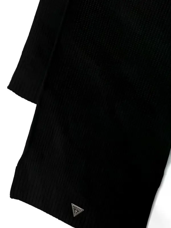 Guess Ribbed Logo Hat And Scarf Set