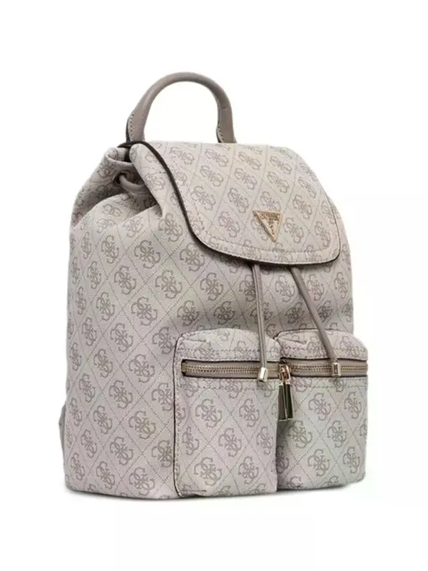 Guess Manhattan Monogram Flap Backpack - Neutrals