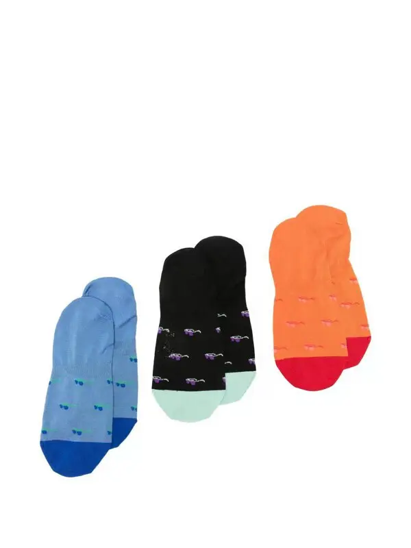 Paul Smith Patterned No Show Socks - Black