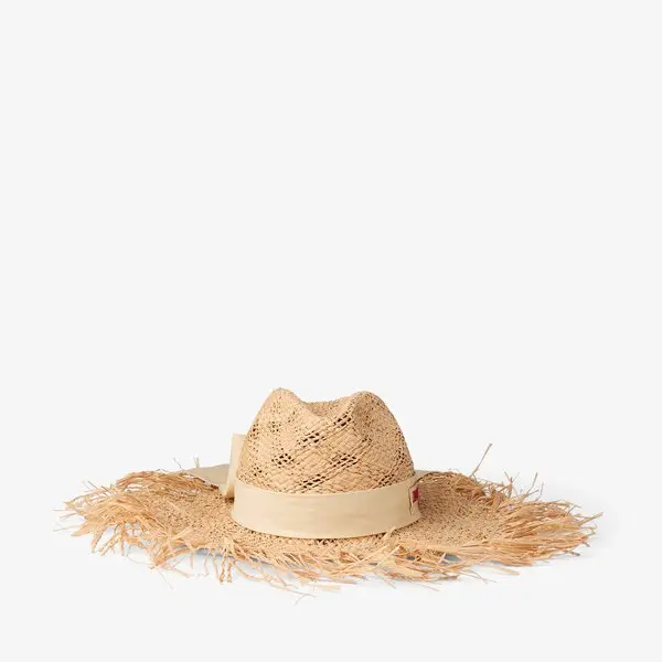 JIMMY CHOO Thalia Small Raffia Hat - A510 Natural