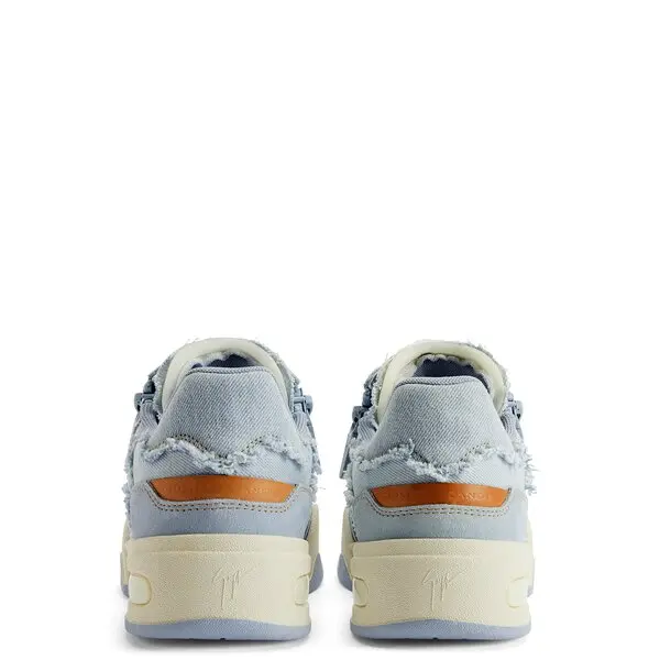 GIUSEPPE ZANOTTI Bi-material Low-top Sneaker - Light Blue