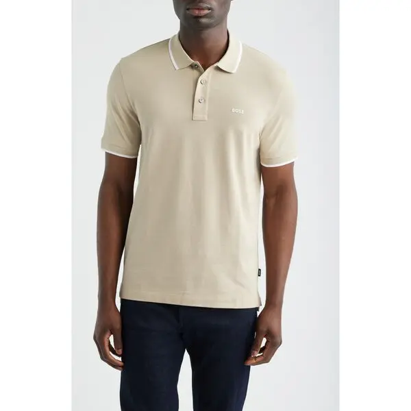 BOSS Parlay Tipped Cotton Polo