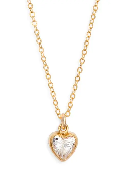 SET & STONES Amy Cubic Zirconia Heart Pendant Necklace - Gold