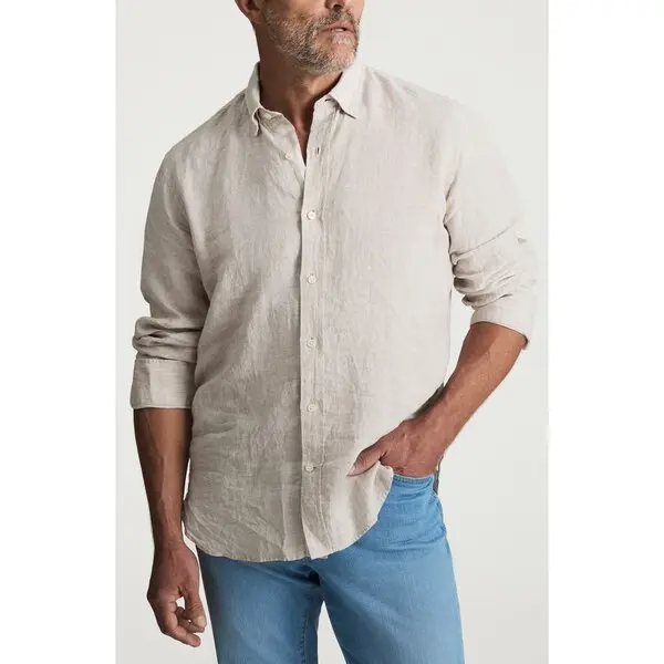 34 Heritage Linen Button-up Shirt - Beige