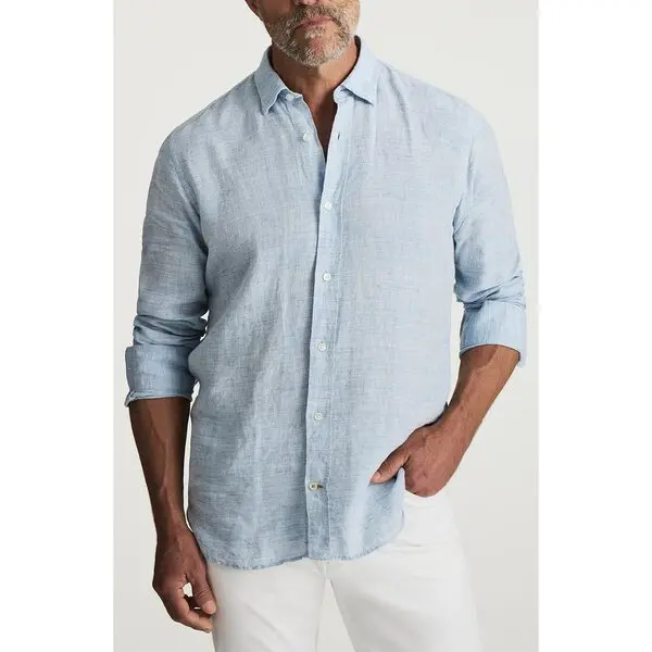 34 Heritage Linen Button-up Shirt - Blue
