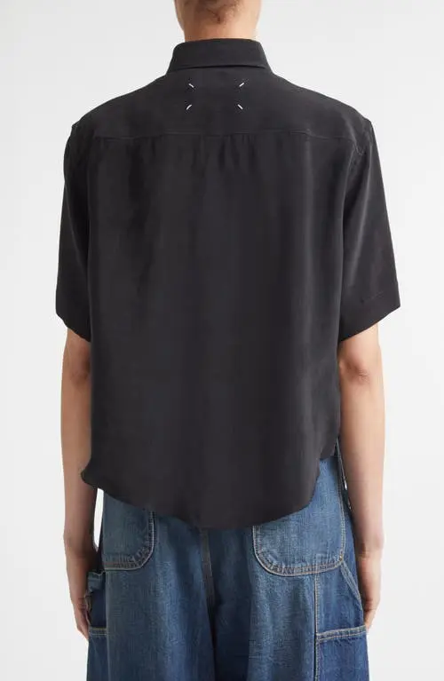 MAISON MARGIELA Short Sleeve Cupro Button-down Shirt