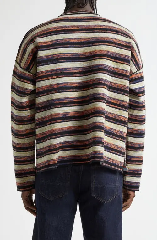 WASTE YARN PROJECT Matt Space Dyed Stripe Shirt Jacket